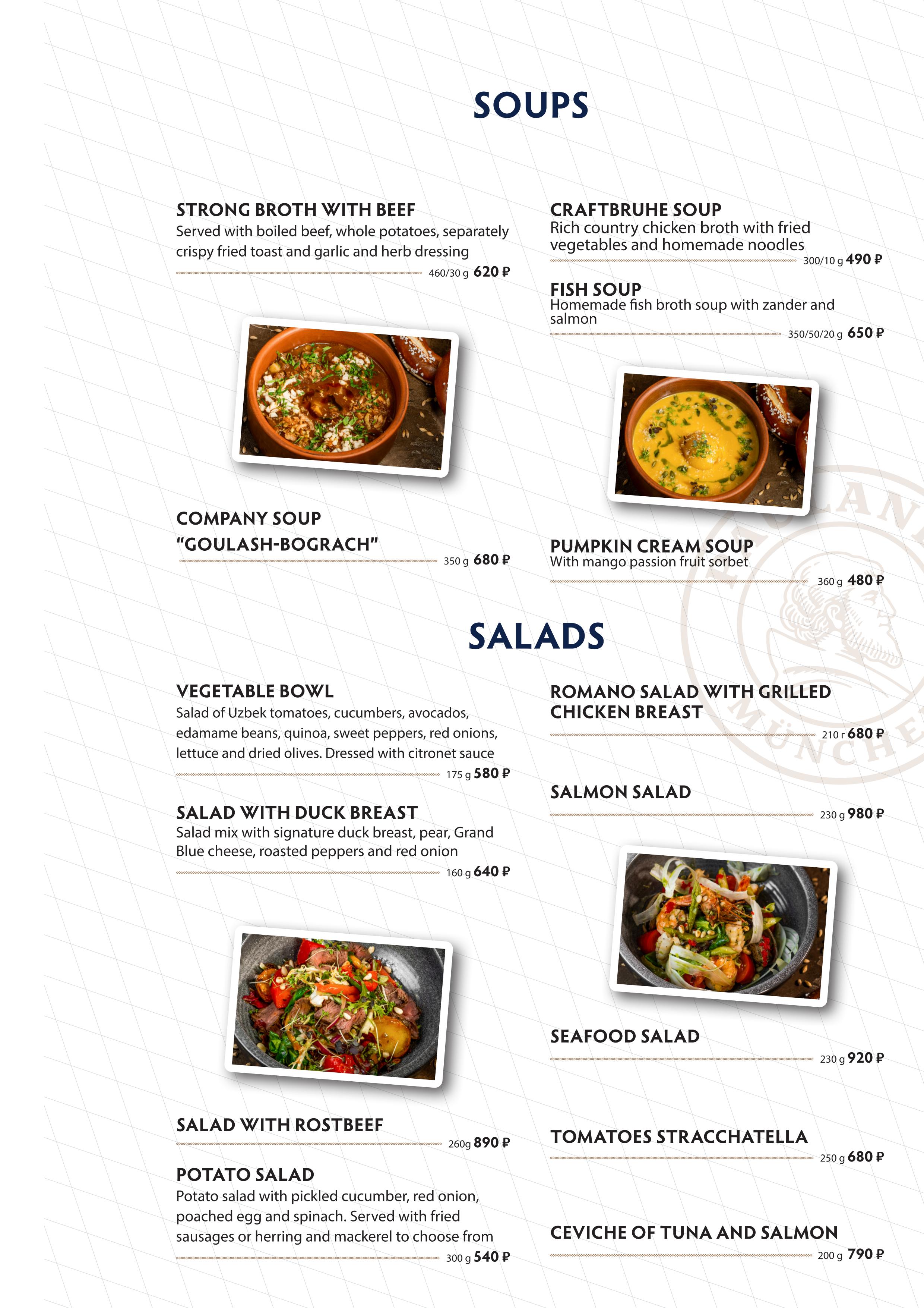 Menu - Paulaner Brauhaus