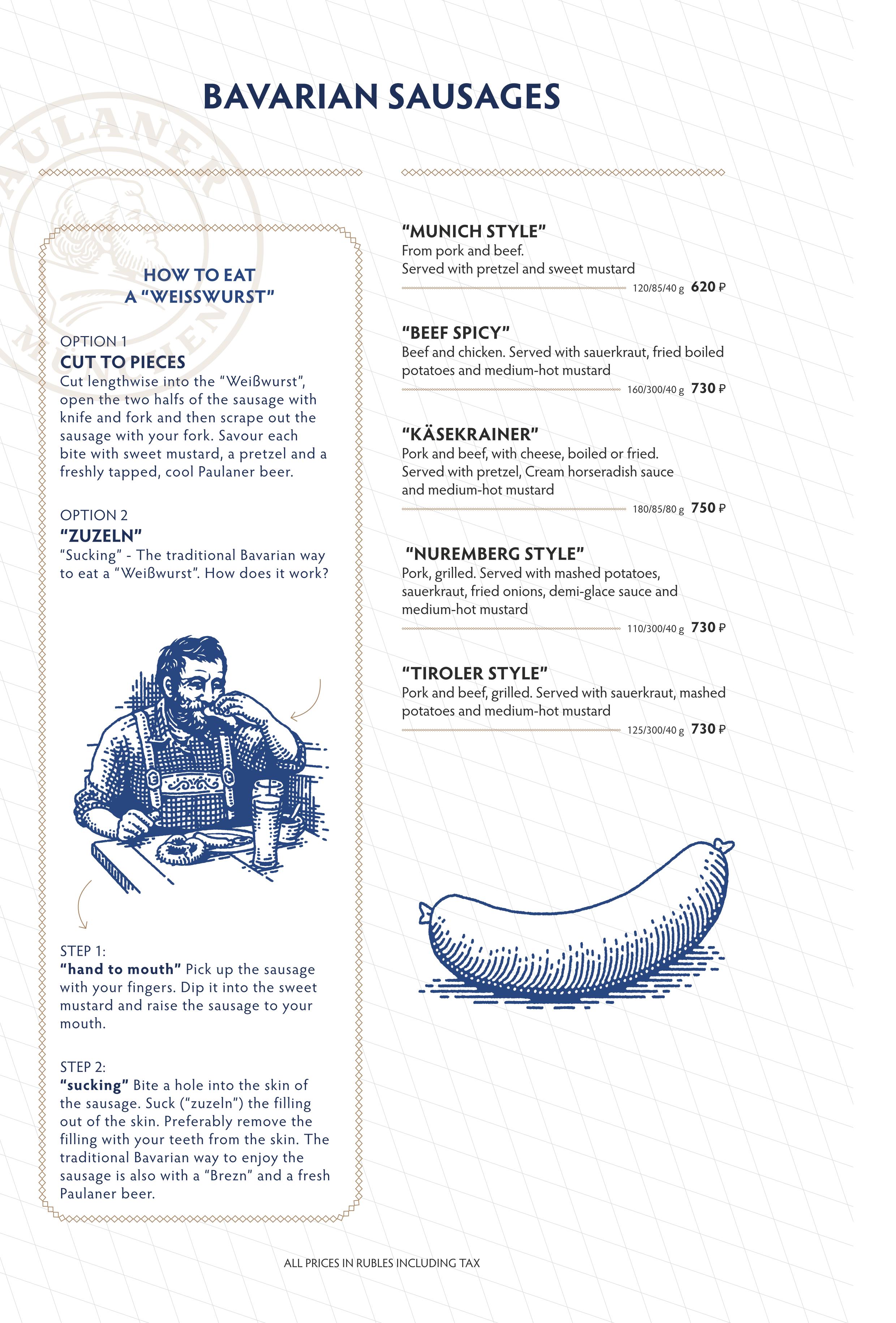 Menu - Paulaner Brauhaus